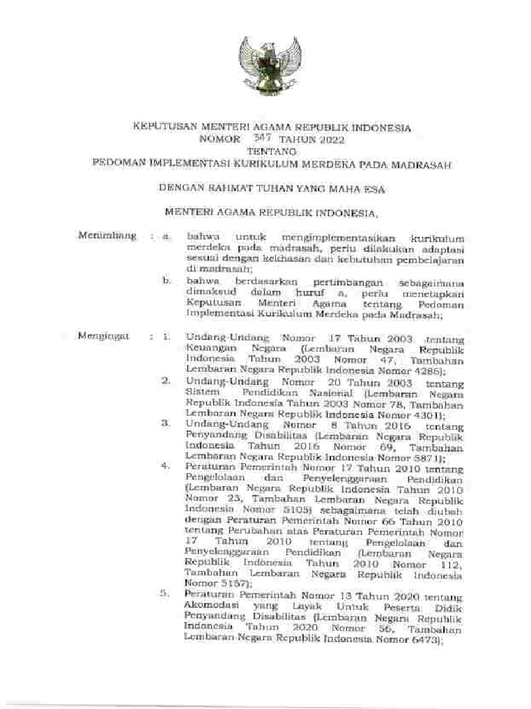 KMA Nomor 347 Tahun 2022 | PDF