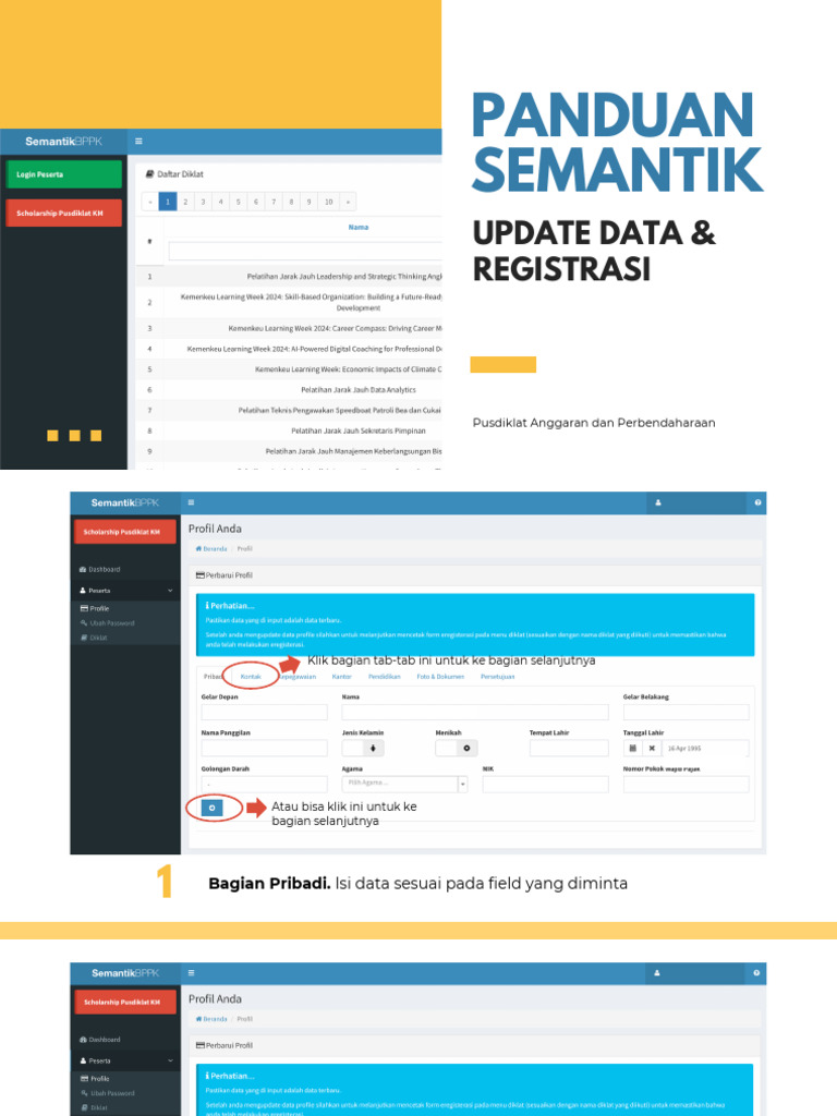 Panduan Update Data Dan Regis Semantik | PDF | Karier & Perkembangan | Pengelolaan Keuangan & Uang