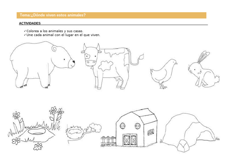 Fichas Sobre Donde Viven Los Animales | PDF | Artes del Lenguaje y ...