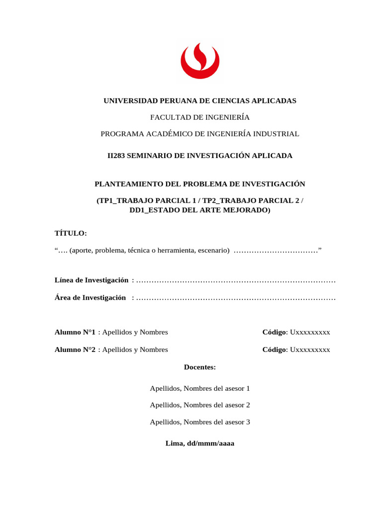 II283 Plantilla TP1 TP2 DD1 23-02 | PDF | Publicación Académica ...