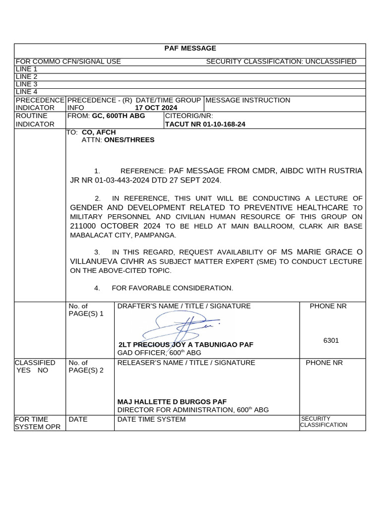 RDO MSG - AVAILABILITY OF SMEE - Copy. | PDF