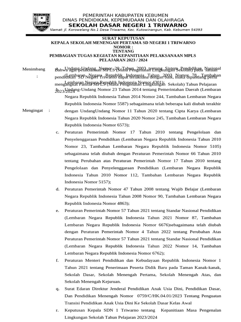 SK MPLS Terbaru | PDF