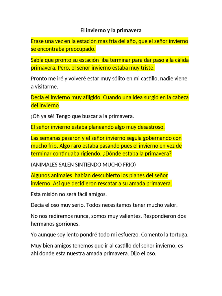 El Invierno y La Primavera | PDF