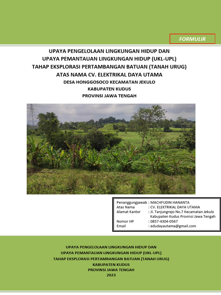 Ukl-Upl Ekplorasi CV - Edu | PDF