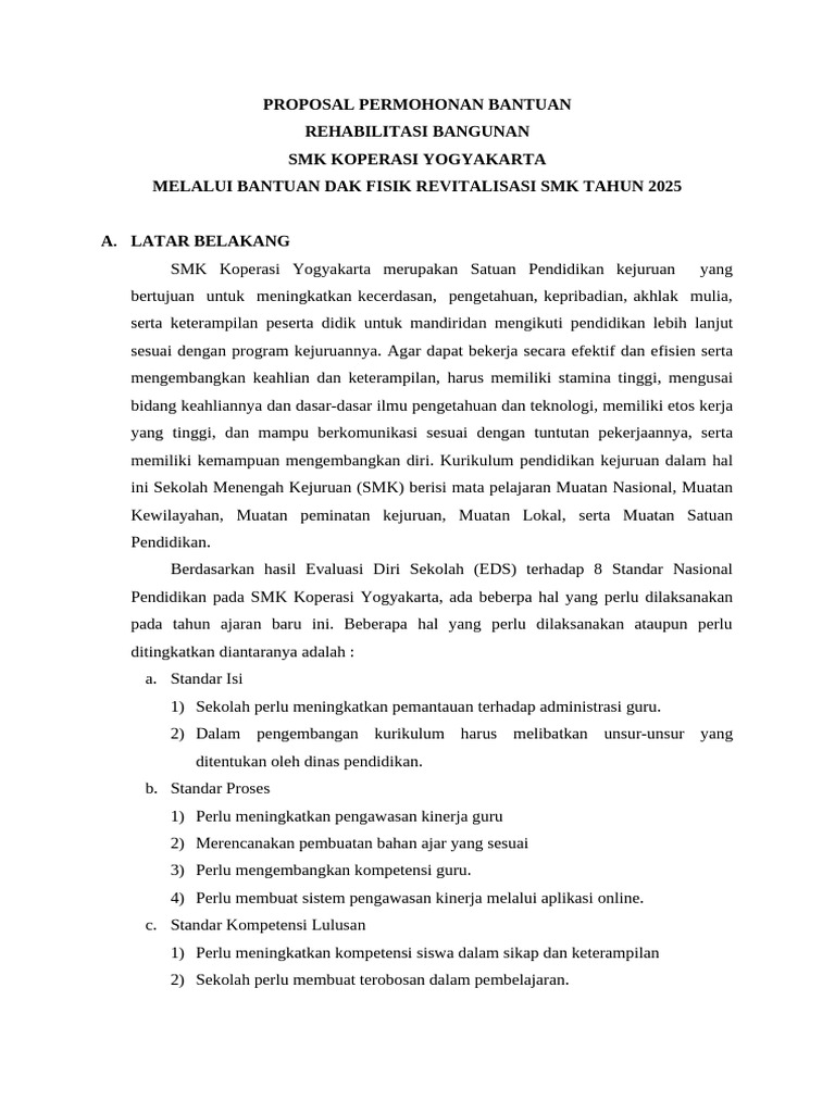 Proposal Dak Rehab 2024-2025 | PDF