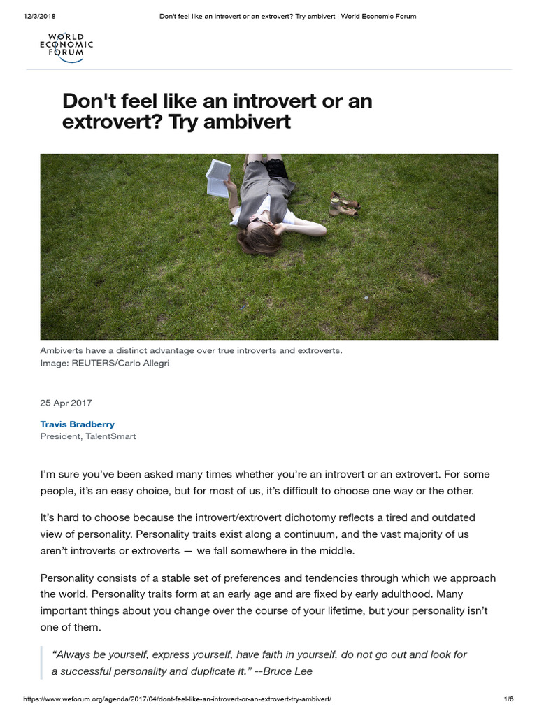 Don't Feel Like An Introvert or An Extrovert - Try Ambivert - World ...