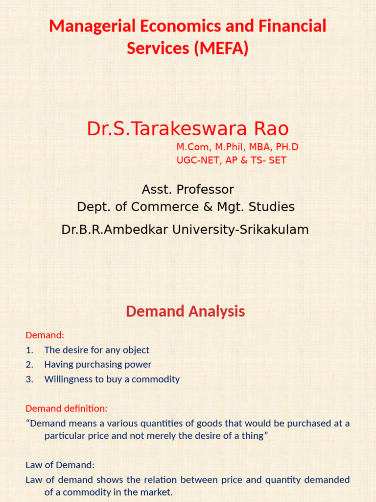 Law of Demand and Its Assumptions | PDF | Finance & Money Management ...