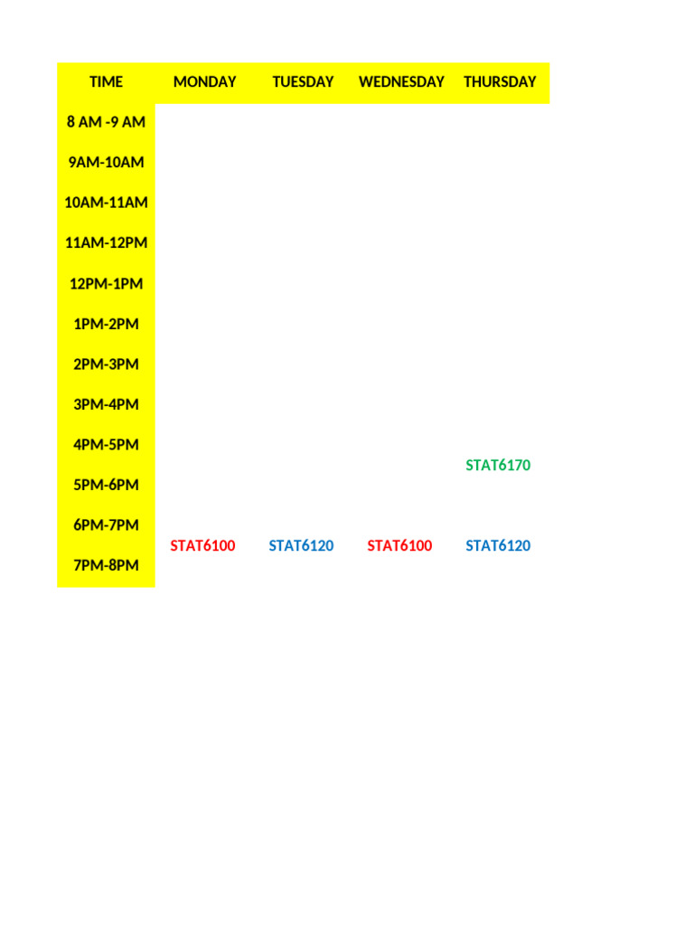 Uwi Timetable Postgrad | PDF