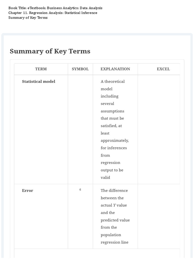 Regression Analysis Key Terms Explained | PDF | Regression Analysis ...