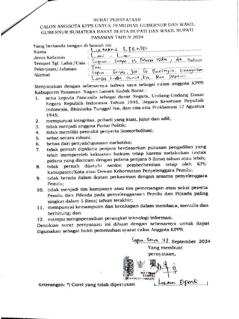 Pernyataan Lukman | PDF