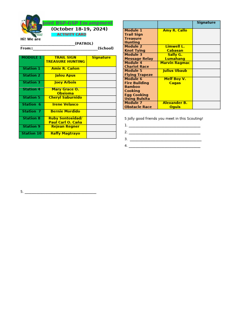 Final ACTIVITY CARD | PDF