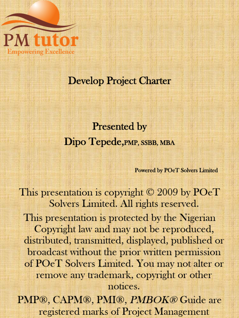 Develop Project Charter | PDF | Project Management | Business