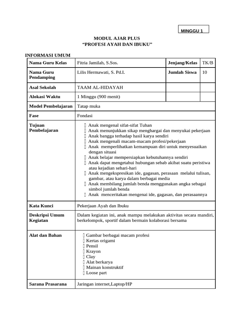 Modul Ajar Profesi | PDF