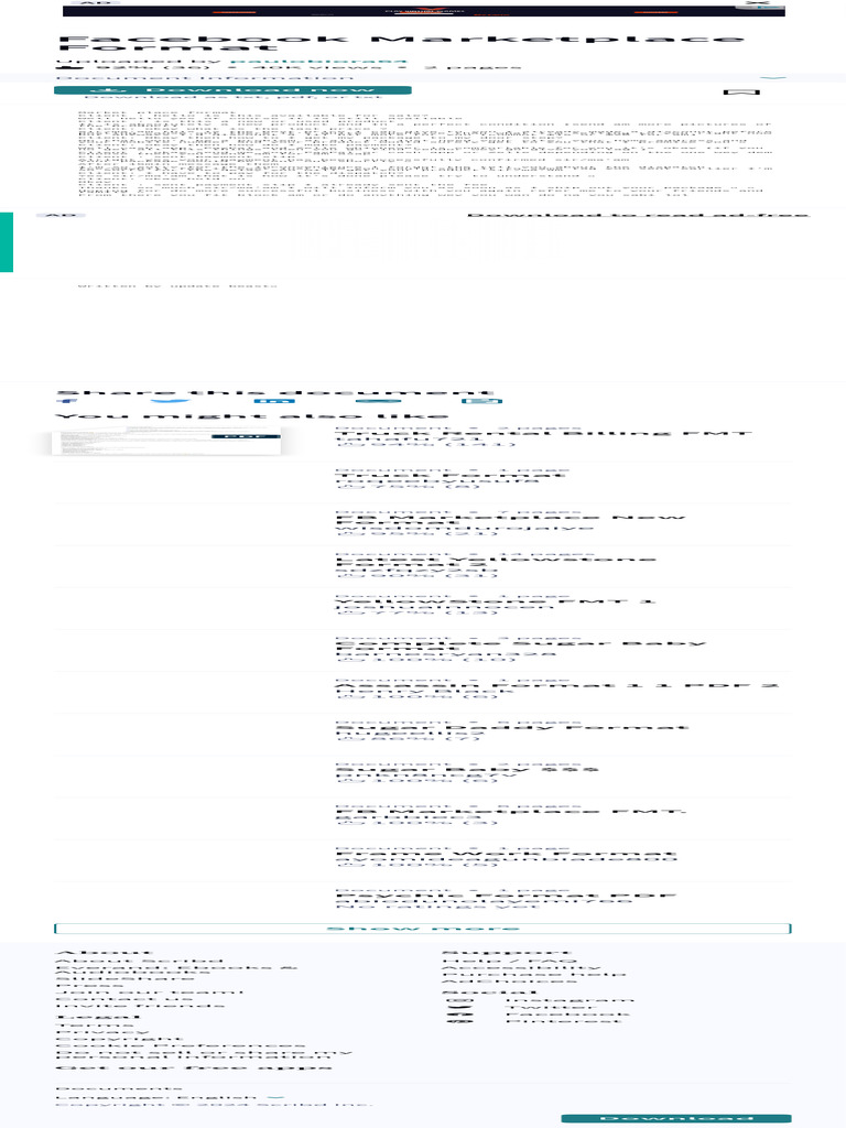 Facebook Marketplace Format PDF | PDF | Scribd | World Wide Web