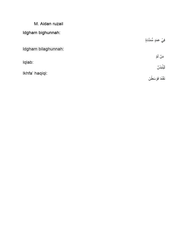 Dan Aidan - Hukum Non Mati Dan Tanwin | PDF