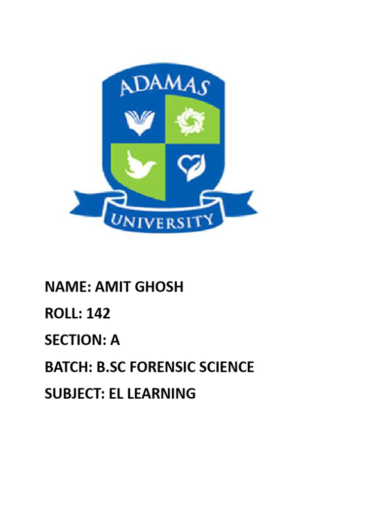 Name Amit Ghosh ROLL 142 Section A Batch B SC Forensic Science