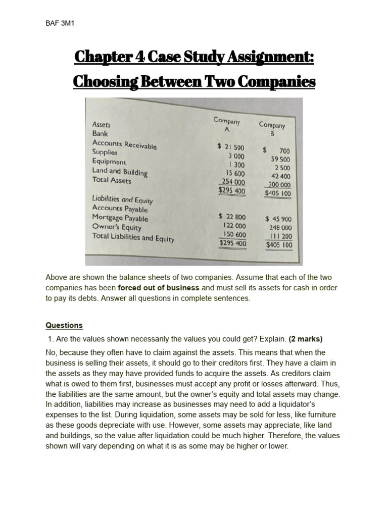 Accounting Case Study Analysis | PDF | Equity (Finance) | Investing