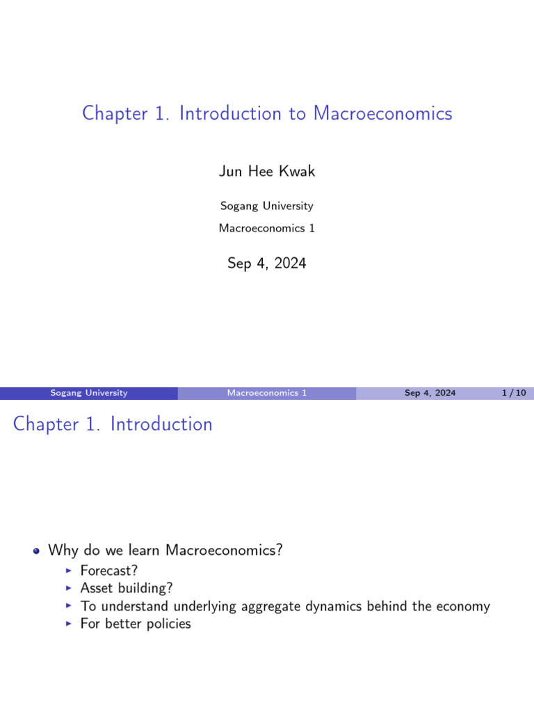 Note 1. Intro | PDF | Macroeconomics | Business Cycle