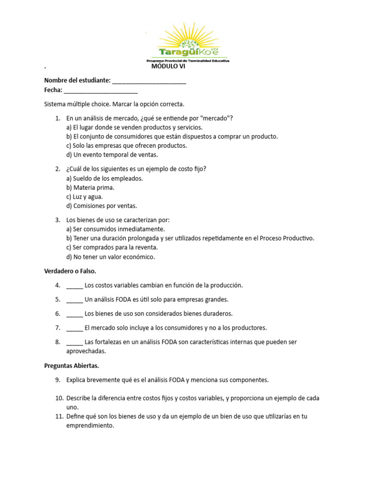 MÓDULO VI. Trabajo Práctico. | PDF
