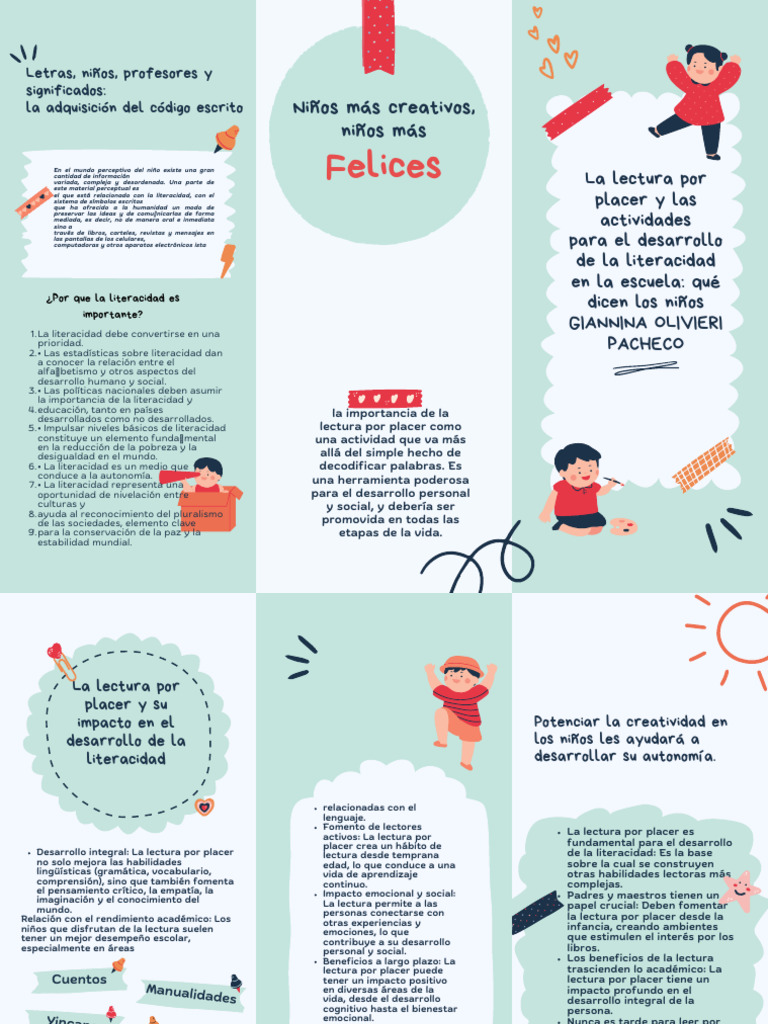 Folleto Infantil para Actividades Proyectos y Juegos Con Niños Doodle ...
