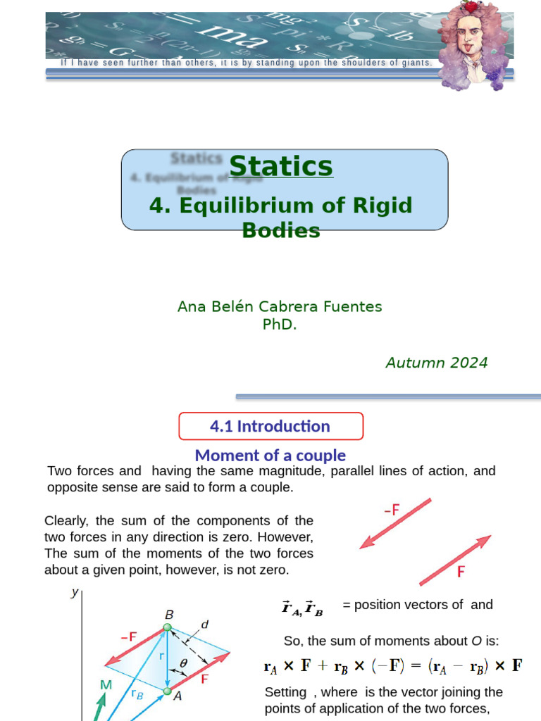 IV Equilibrium of Rigid Bodies | PDF | Force | Physical Phenomena