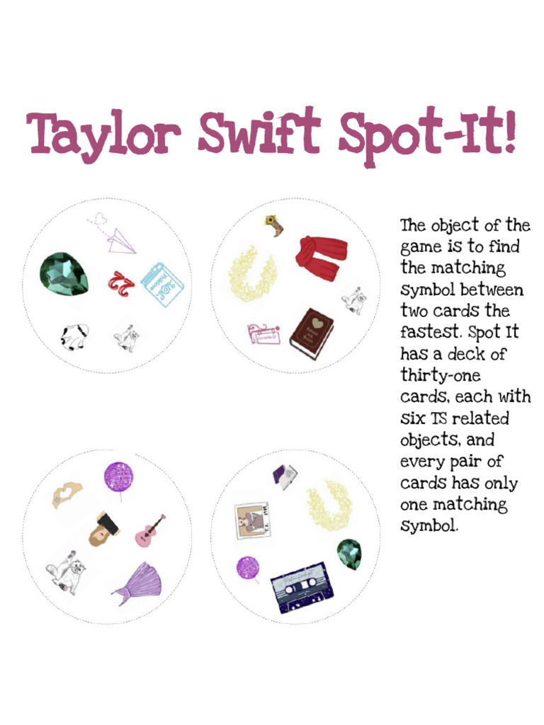 Taylor Swift Spot It | PDF