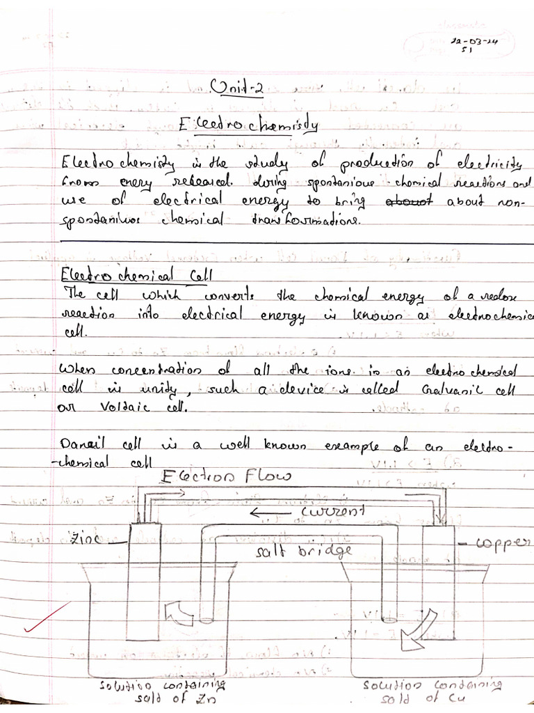 +2 Chemistry Unit 2 - Electrochemistry | PDF