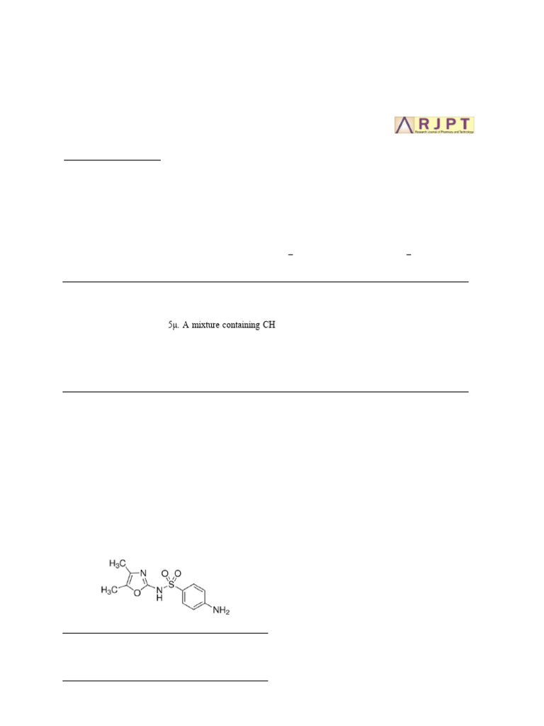 Sulfamoxole Estimation RJPT 2 | PDF | High Performance Liquid Chromatography | Laboratory Techniques