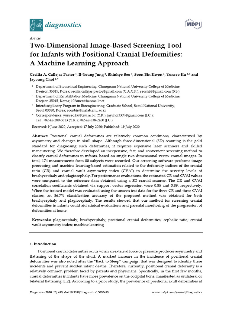 2020 - Two-Dimensional Image-Based Screening Tool For Infants With ...