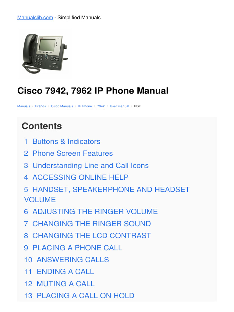 Cisco 7942 | PDF | Telephone | Voicemail
