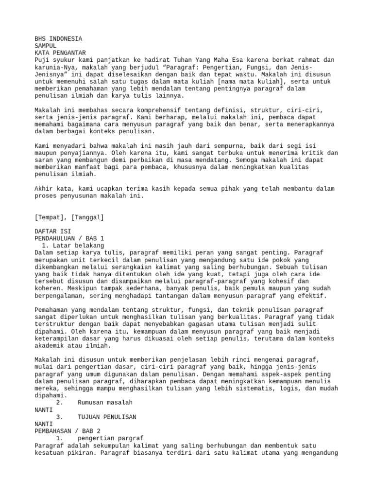 Makalah Bhs Indonesia | PDF