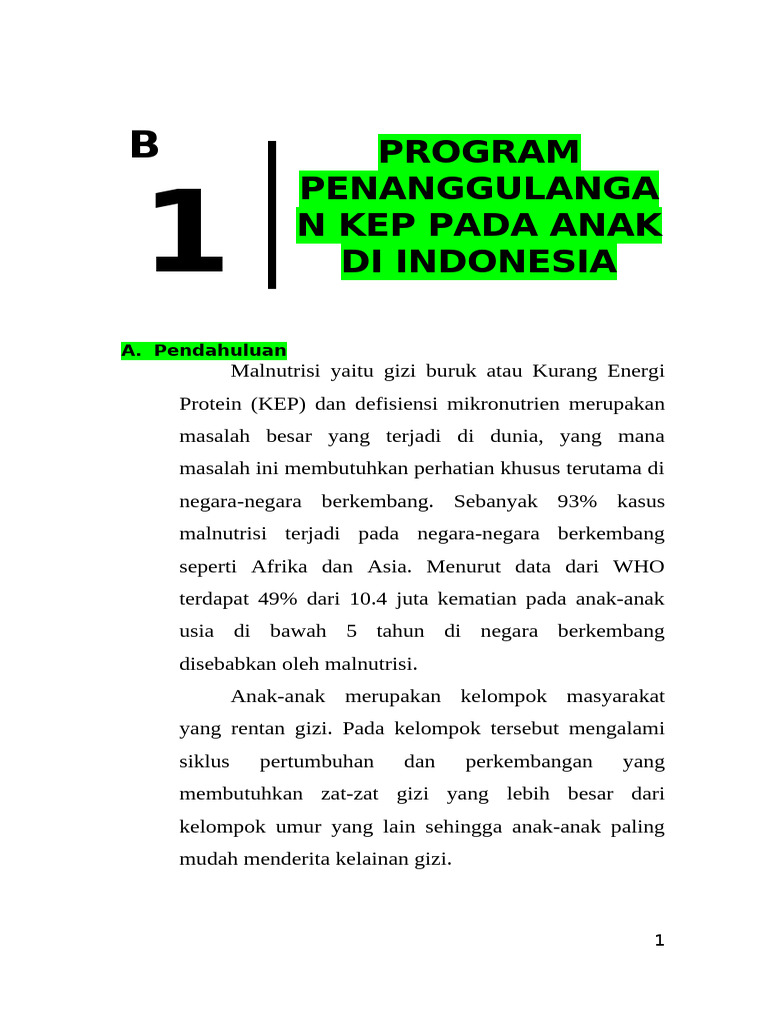 Program Penangulangan Kep Pada Anak Di Indonesia | PDF