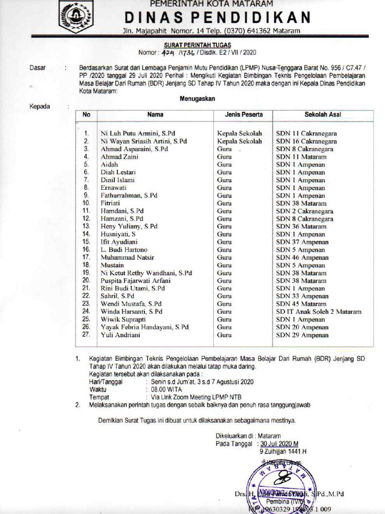 Surat Tugas BDR | PDF