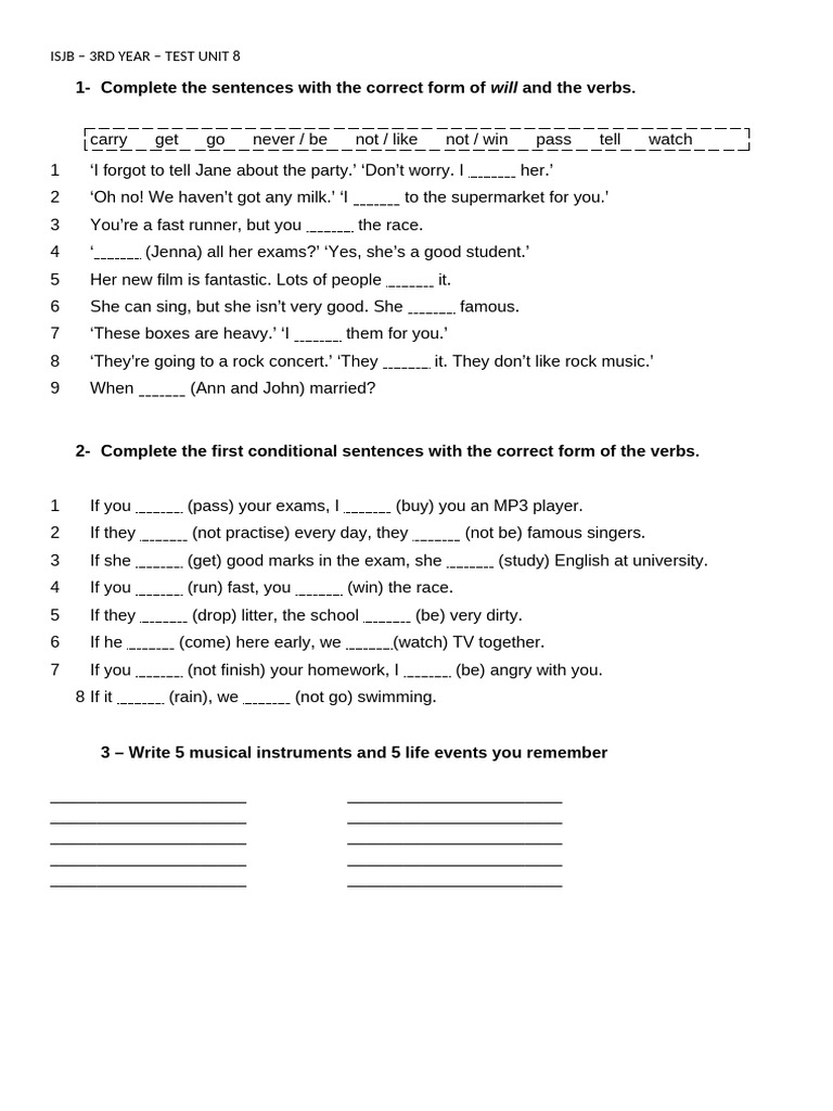 Test Unit 8 Phases 2 | PDF | Performing Arts