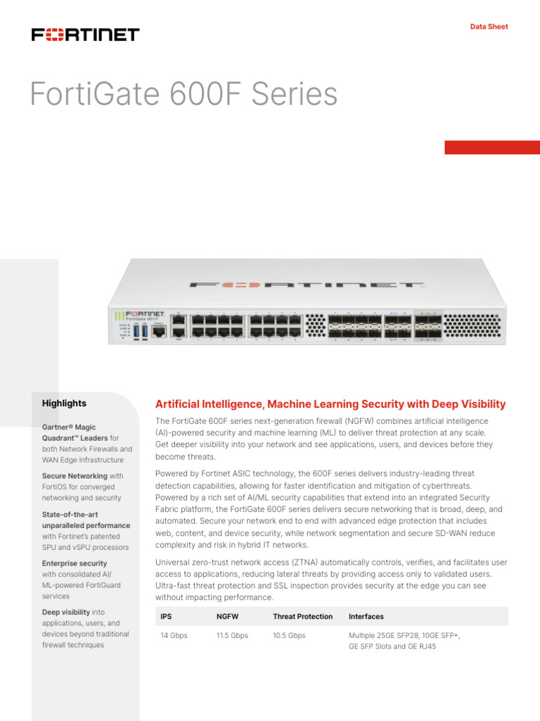 Fortigate 600f Series | PDF | Security | Computer Security