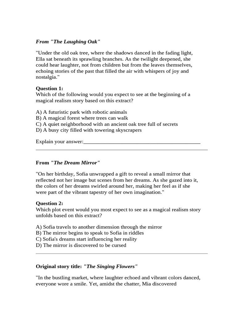 Magical Realism Story Elements | PDF