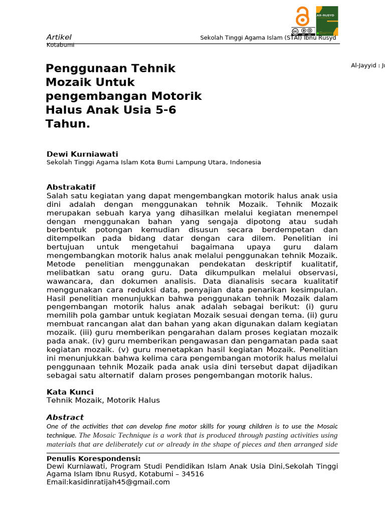 Jurnal Matkul Seni Rupa | PDF | Karier & Perkembangan