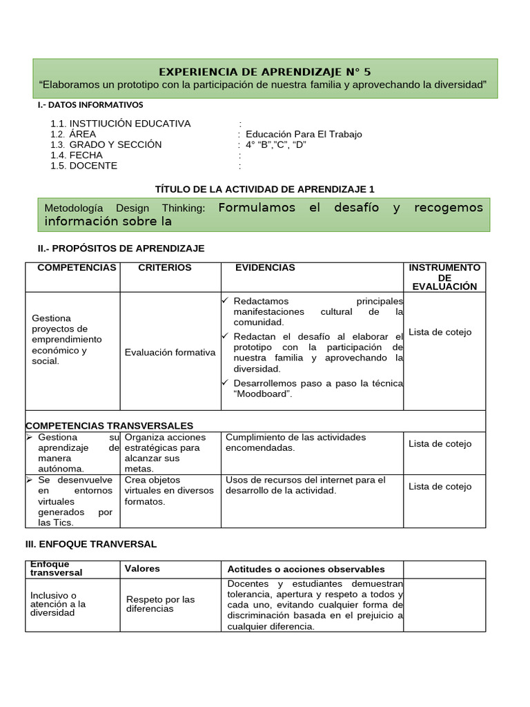 Actividad EPT | PDF | Evaluación | Aprendizaje