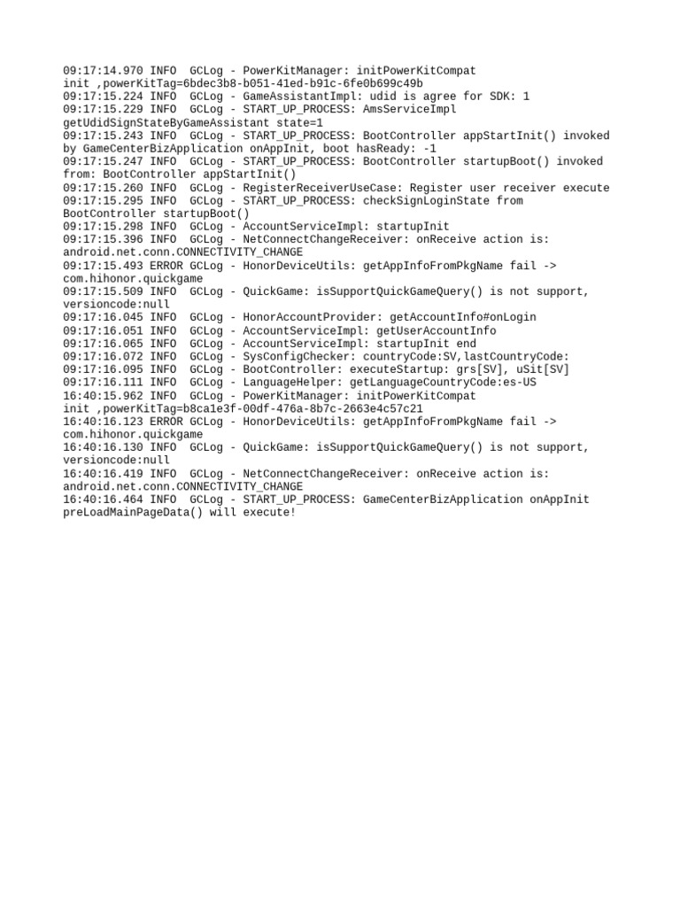 GameCenter Startup and Connectivity Logs | PDF