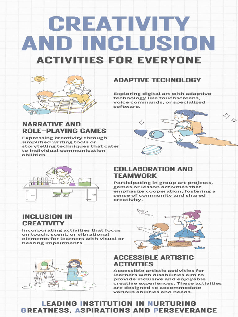White Illustrated Creativity and Inclusion Infographic | PDF