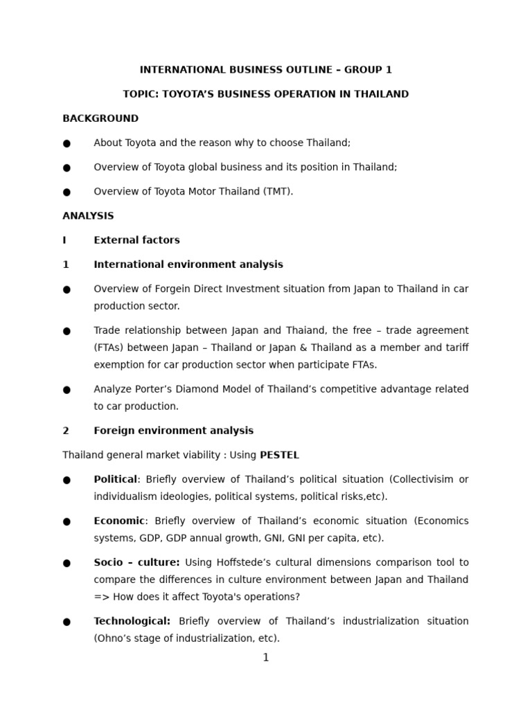 Group 01 - INTERNATIONAL - BUSINESS - OUTLINE (17 - Oct - 2024) | PDF ...