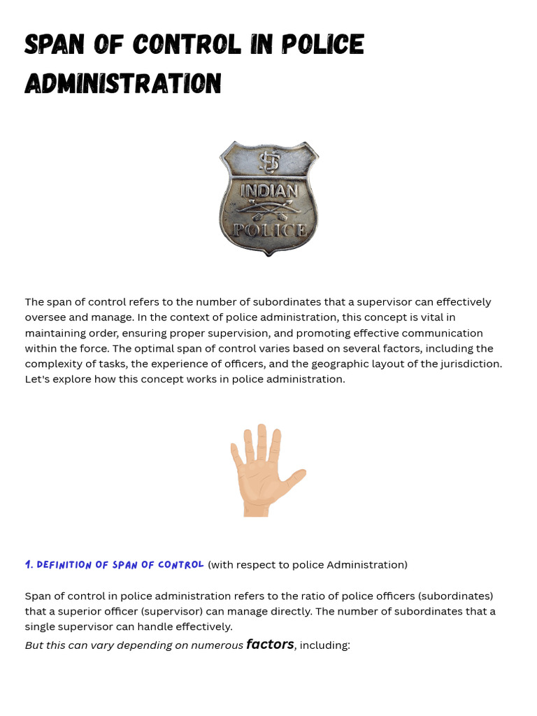 Span of Control in Police Administration | PDF | Law Enforcement ...