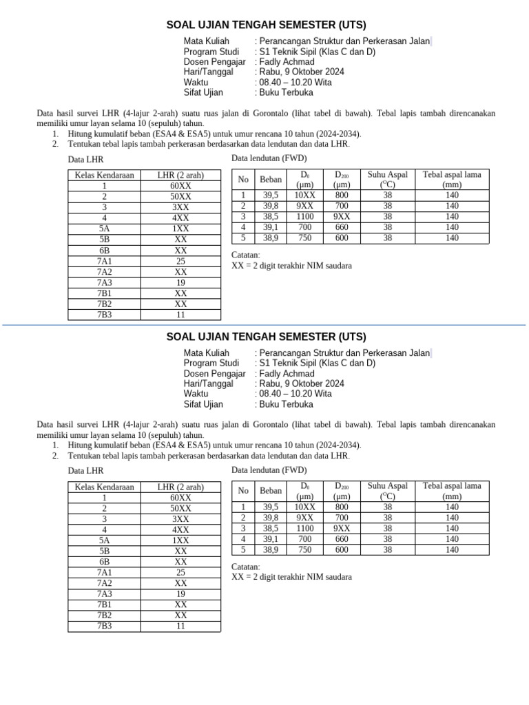 Uts Perkerasan Jalan 9 Okt 2024 | PDF