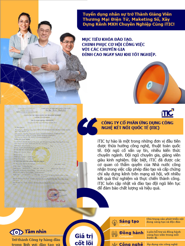 TB Tuyển Dụng GiảngViên Giảng Dạy Tại ITIC (31.8.2024) | PDF