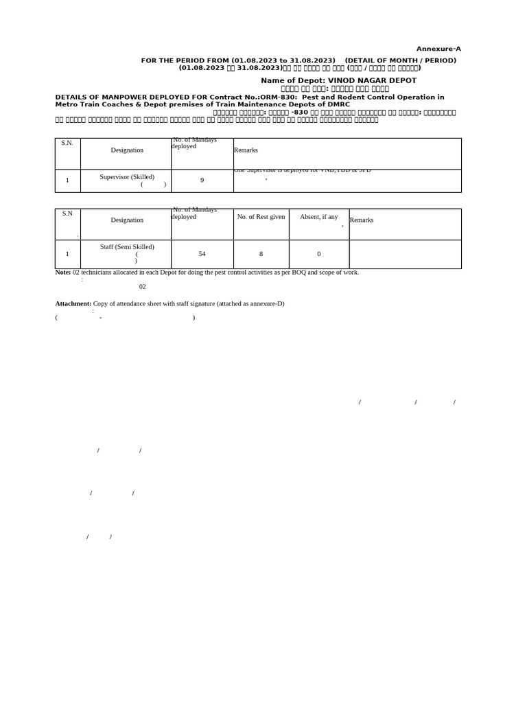 VND Pest Control Bill August 2023 | PDF