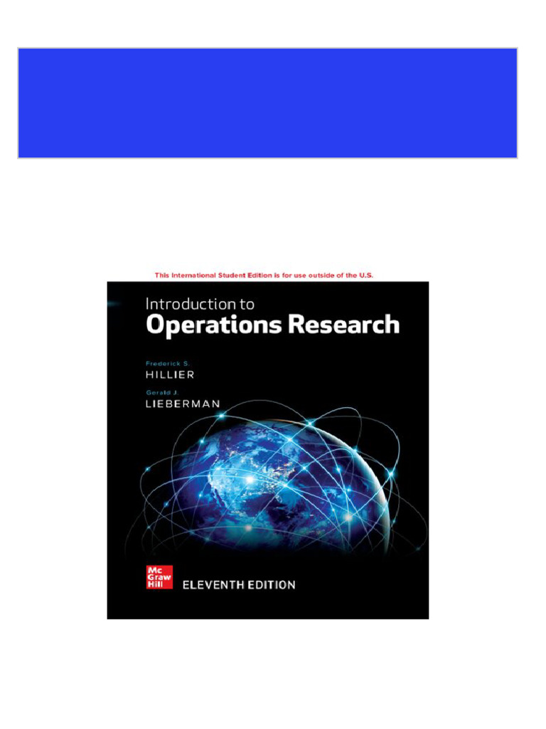 ISE Introduction To Operations Research (ISE Hed Irwin Industrial Engineering) 11Th Edition ...