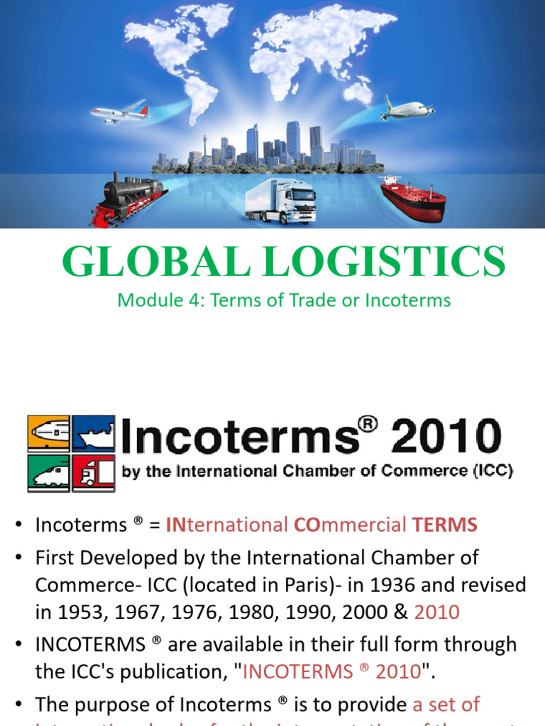 Terms of Trade or Incoterms | PDF | Supply Chain Management | Business