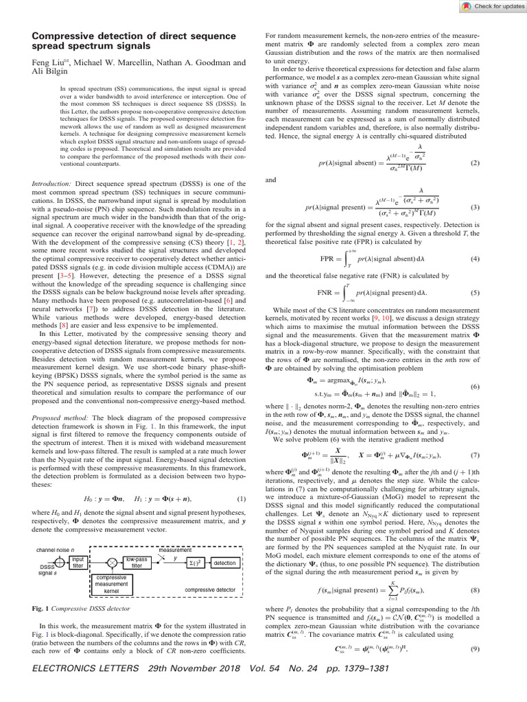 Electronics Letters 2018 Liu Compressive Detection Of Direct