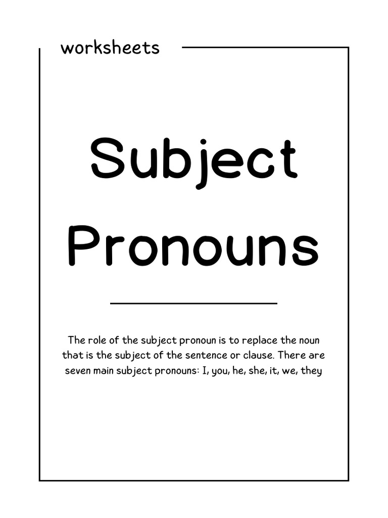 Subject Pronouns | PDF | Pronoun | Syntax