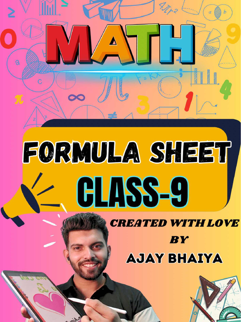 Class 9th Math Complete Formula Sheet | PDF
